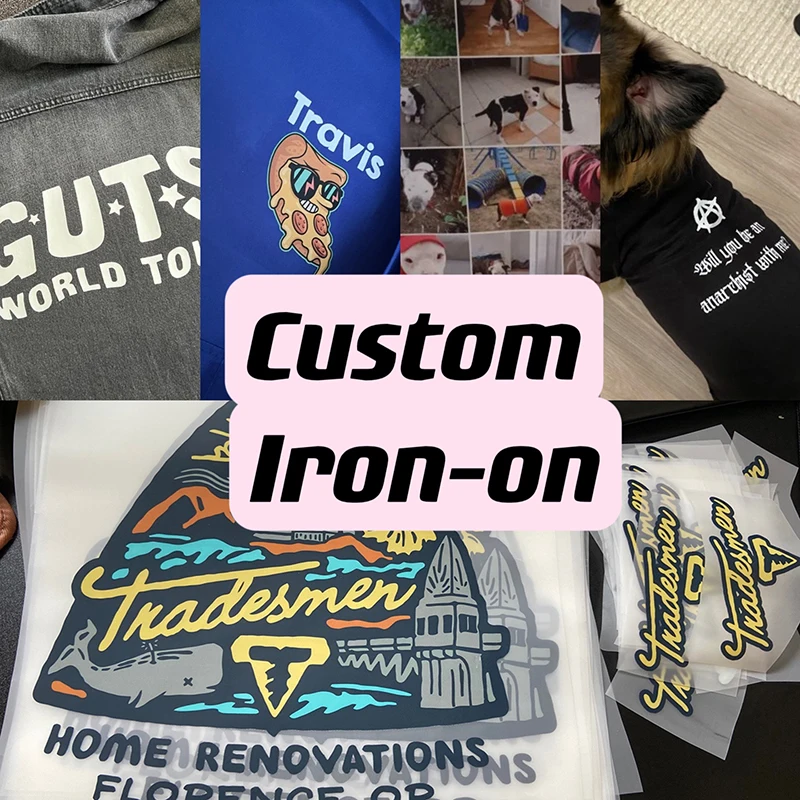 Custom Iron On Heat Transfer Decals Create Your Own Logos Text or Image ...