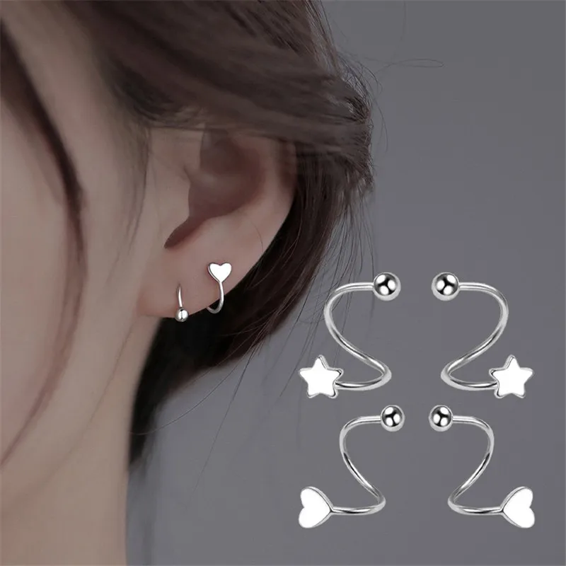 Coreano-A-o-Inoxid-vel-Espiral-Torcido-Lip-Ring-para-Mulheres-Piercing ...
