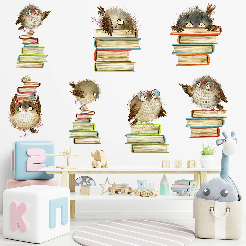 Pegatinas-de-pared-de-dibujos-animados-para-libros-calcoman-a-extra-ble ...