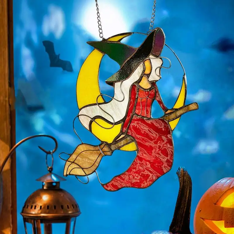 Witch-Stained-Glass-Halloween-Witch-Wall-Art-Decoration-2D-Witch-On ...