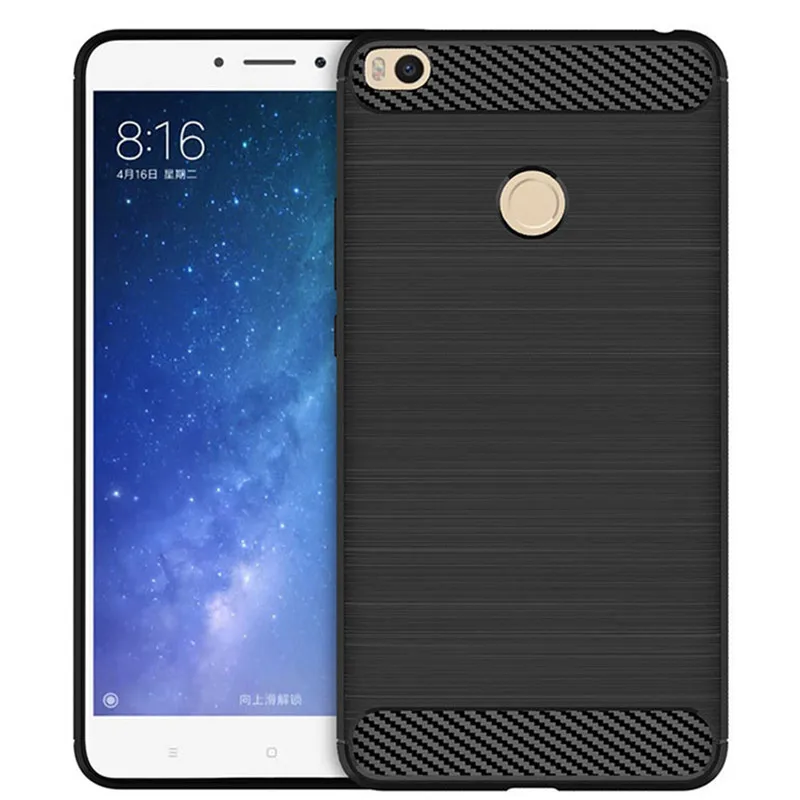 Luxury-Soft-Carbon-Case-For-Xiaomi-Max-2-Mi-Max-2-Shockproof-Silicone ...