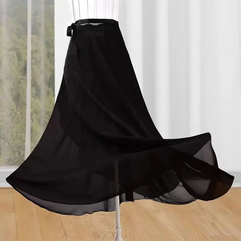 Saia-longa-de-Chiffon-feminino-Trajes-de-dan-a-adultos-Monocrom-ticos ...