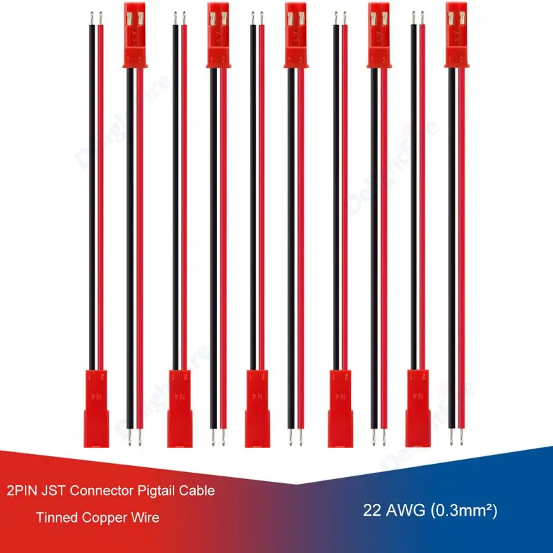 JST-2-Pin-Connector-Cable-2Pin-Male-Female-Wire-Terminal-Adapter ...