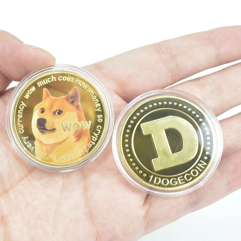 Gold-Plated-Wow-DogeCoin-Gold-Silver-Plated-Commemorative-WOW-Coins ...