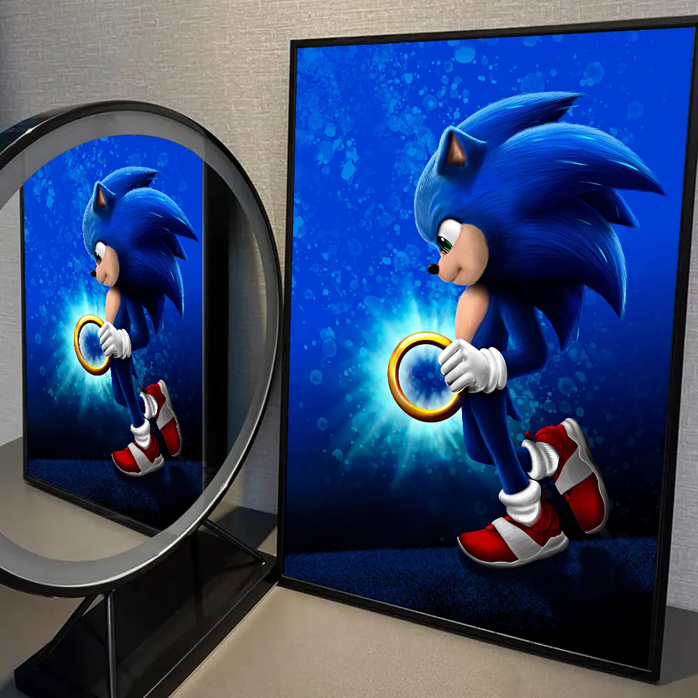 Póster de dibujos animados de Sonic, videojuegos de anime clásicos ...