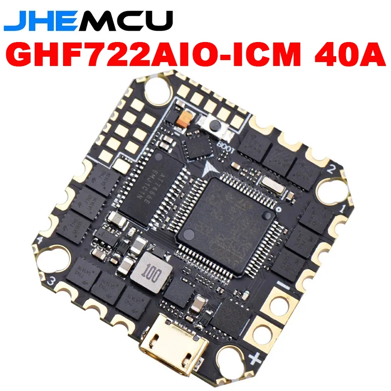 JHEMCU-CONTROLADOR DE VUELO GHF722AIO-ICM 40A Baro OSD BlackBox 5V BEC ...