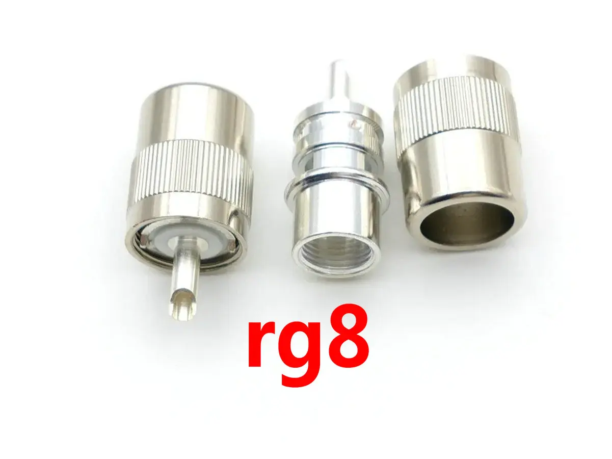 50PCS-brass-UHF-Male-PL259-Plug-Solder-RG58-RG142-LMR195-RG400-RG8 ...