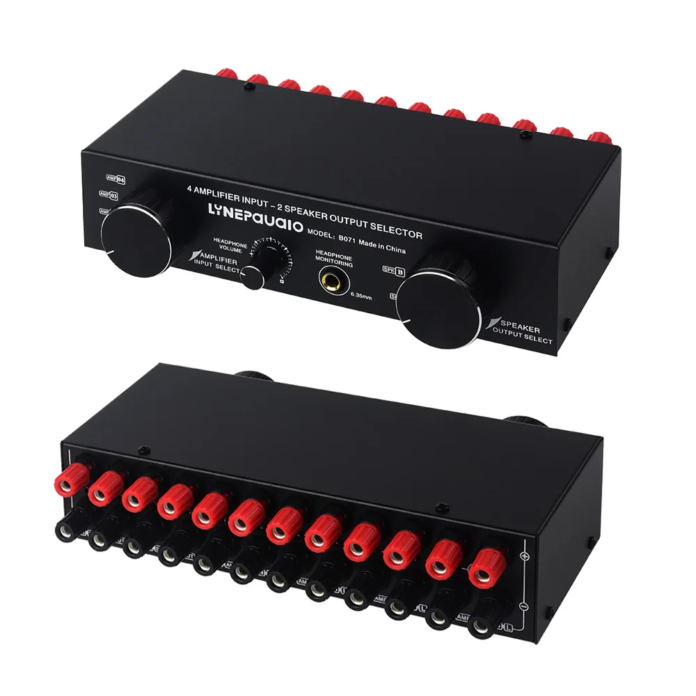 LYNEPaUalO-Selector-de-altavoz-amplificador-conmutador-de-4-entradas-2 ...