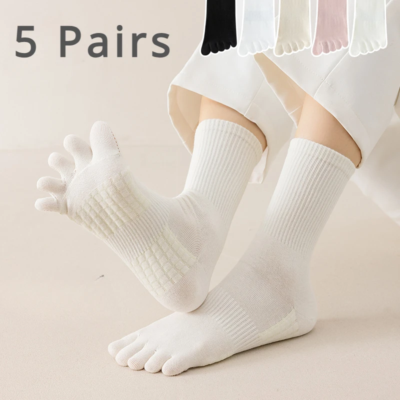 5-Pairs-Five-Finger-Socks-Women-Massage-Sports-Socks-with-Separate ...
