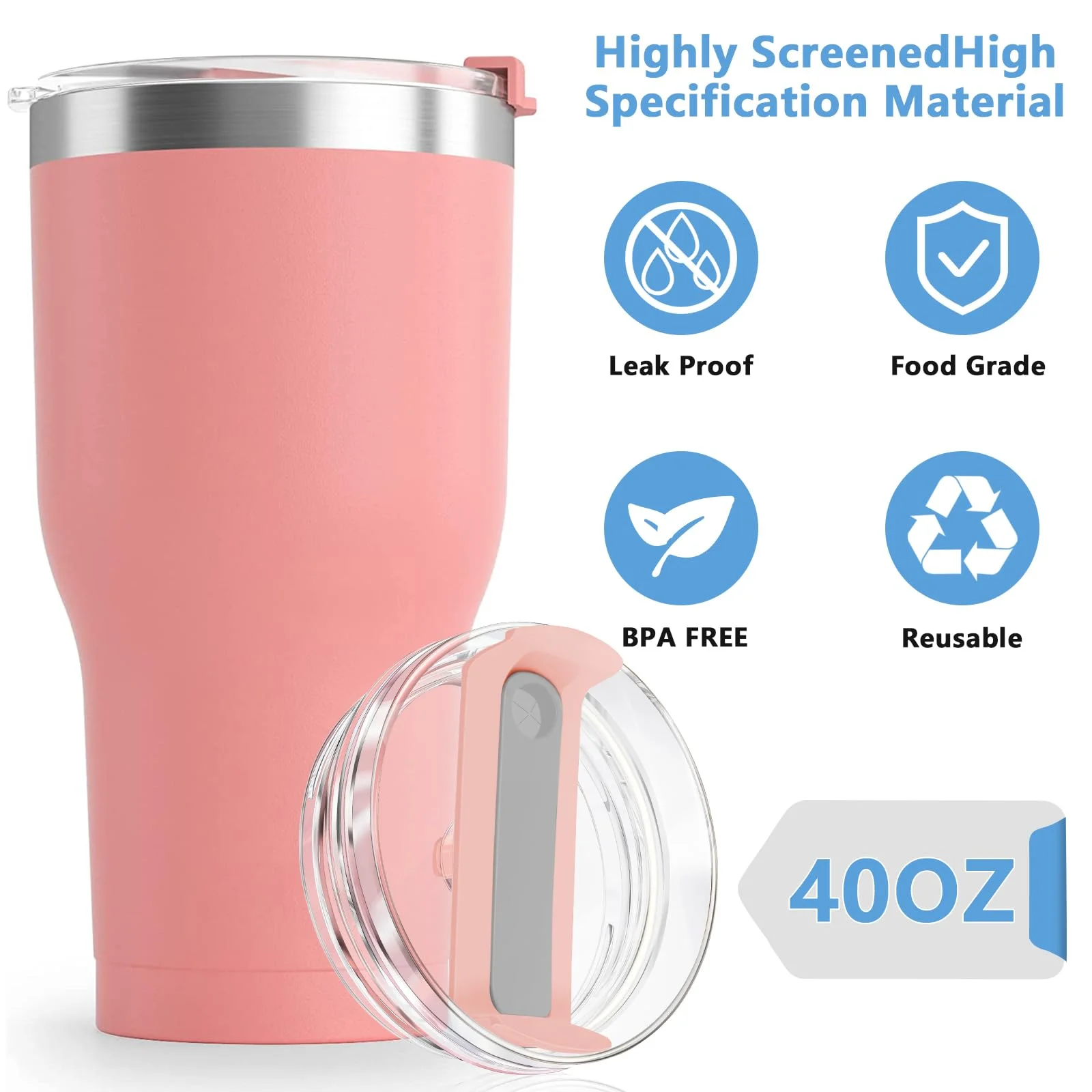 2-Pcs-White-Skinny-Tumbler-Lid-Replacement-40-OZ-Tumbler-Lid-Compatible ...