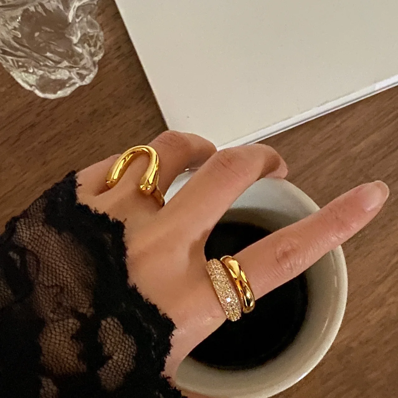 Brass-AAA-ZIrcon-U-Shape-Solid-Rings-Women-Jewelry-Punk-Hiphop-Designer ...