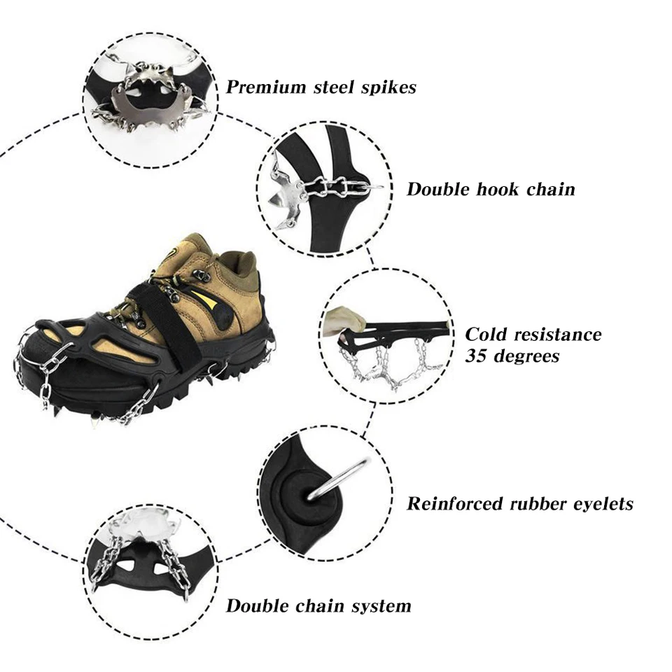 19 Spike Crampons Ice Snow Traction Cleats 19 Spike Ice Crampons ...