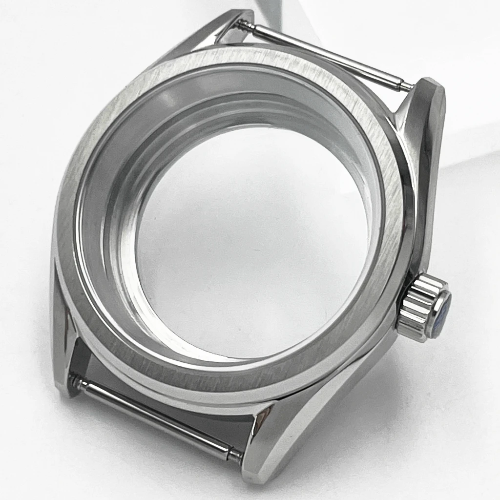 38mm-Silver-Watch-Case-Sapphire-Glass-Watch-Case-Stainless-Steel-Strap ...