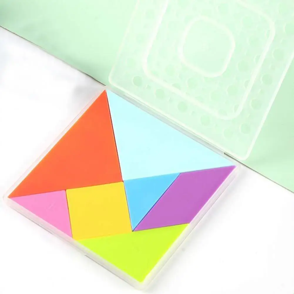 1Pc-Plastic-Tangram-7-Piece-Jigsaw-Puzzle-Colorful-Square-IQ-Game-Brain ...