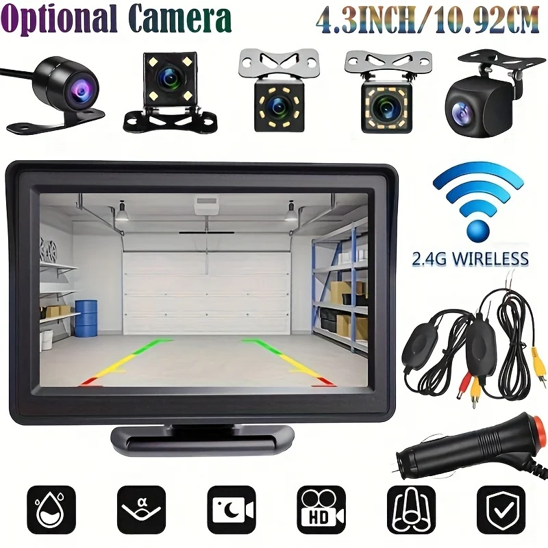 Wireless-4-3inch-Monitor-Backup-Camera-Car-Rear-View-Camera-HD-Display ...