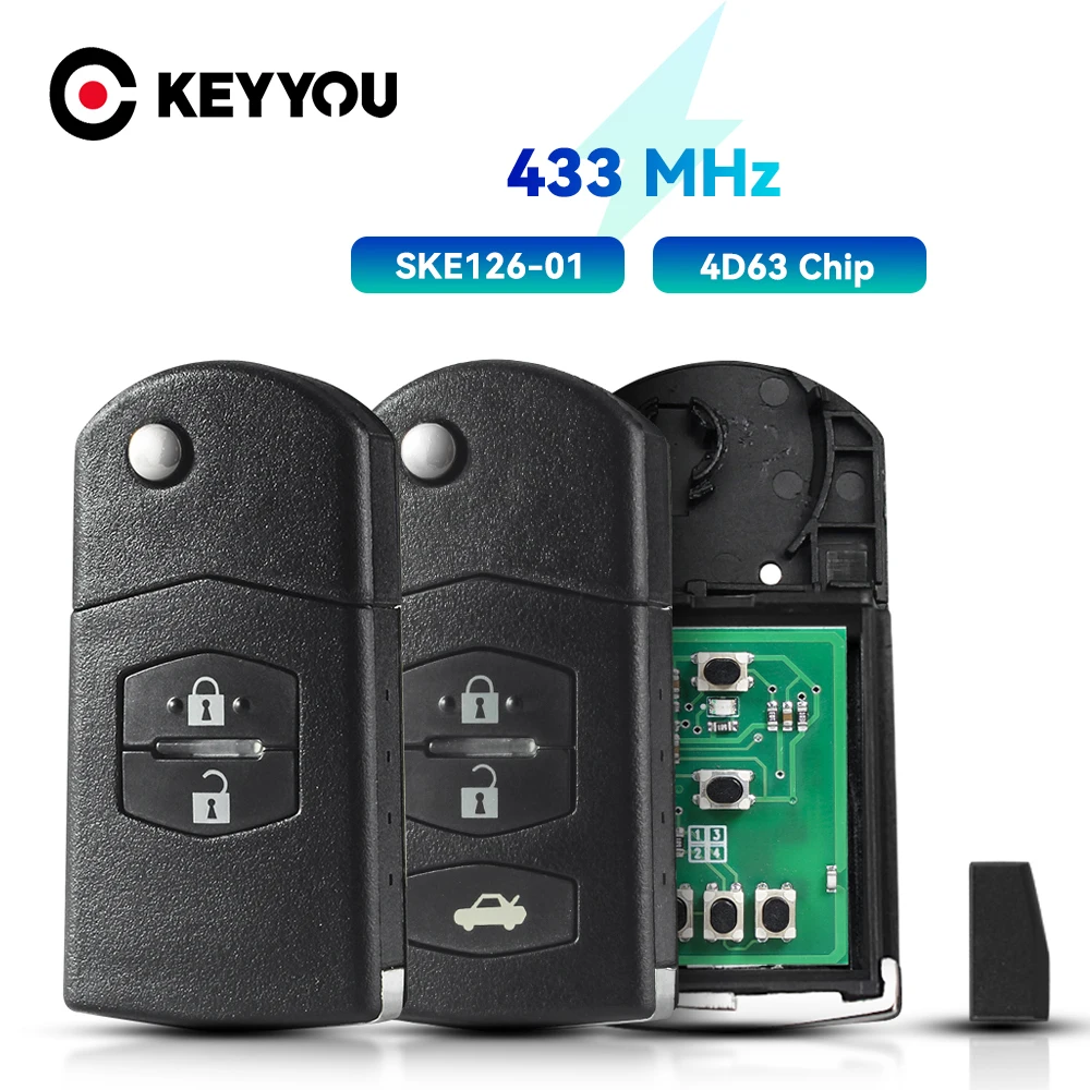 KEYYOU-2-3-Buttons-Flip-Car-Remote-Key-for-MAZDA-SKE126-01-for-2-M2 ...