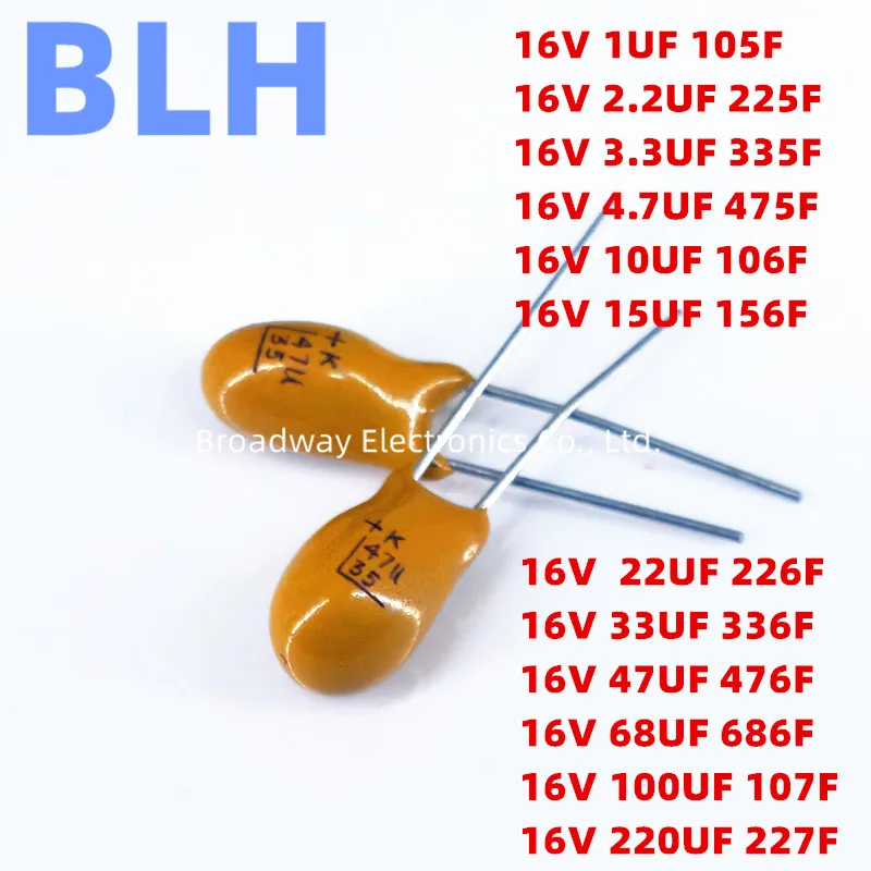 10PCS-DIP-Tantalum-capacitor-16V-22UF-22U-226F-33UF-33U-336F-47UF-47U ...