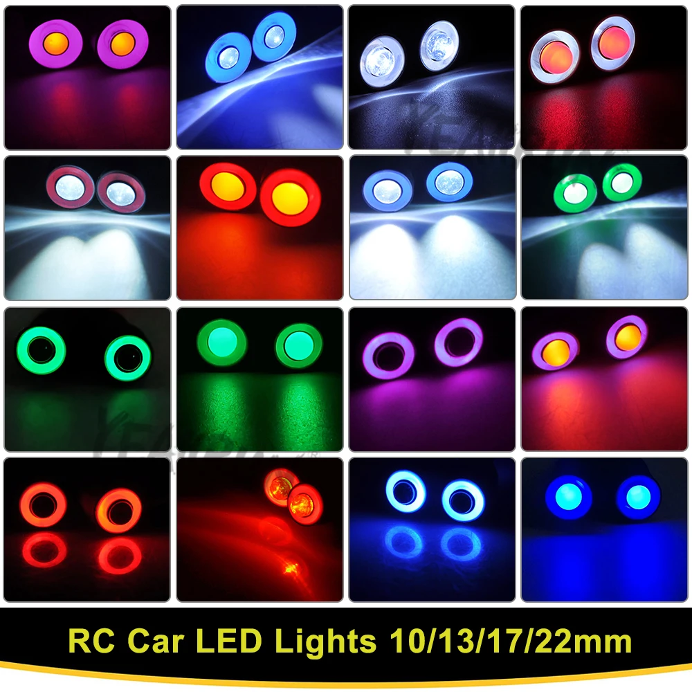 YEAHRUN RC Car LED Lights Angel and Demon Eyes Headlight 4.2-6v for 1/10 RC Crawler Axial SCX10 ...