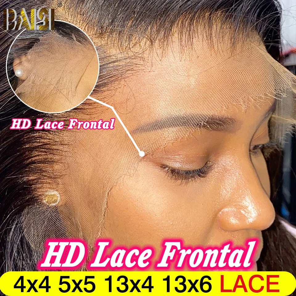 Baisi Straight Transparent Hd Lace Closure Frontal 13x6 13x4 4x4 5x5 Lace Closure Frontal ...