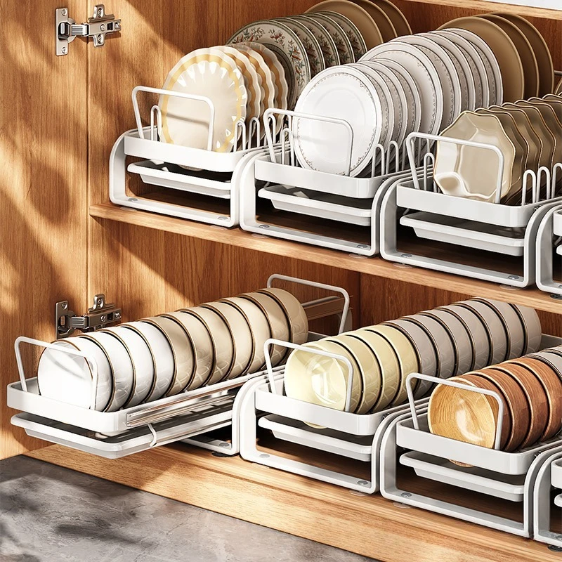 Kitchen-Pull-out-Dish-Rack-Drawer-Drying-Rack-Sliding-Bowls-Dishes ...