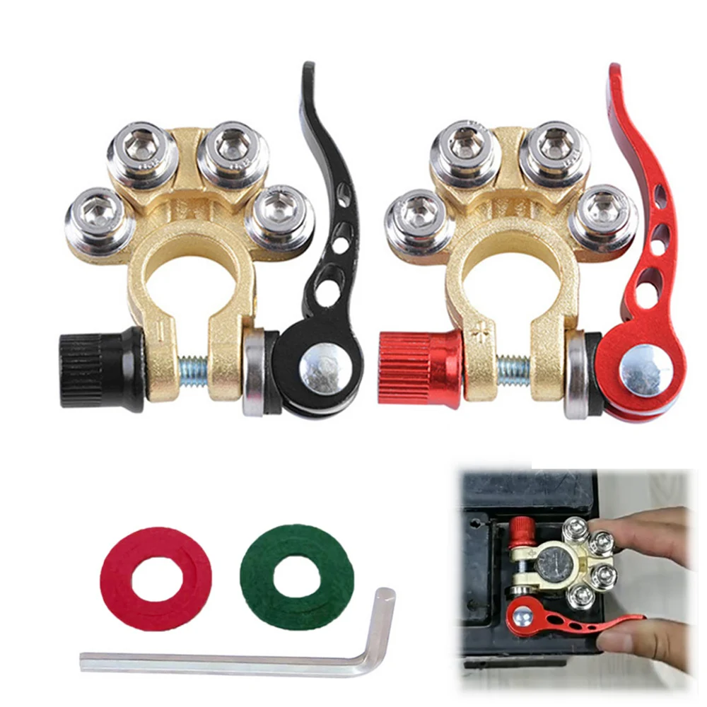 1-Pair-Car-Battery-Clamps-Quick-Release-Terminal-Disconnect-Auto-Cables ...