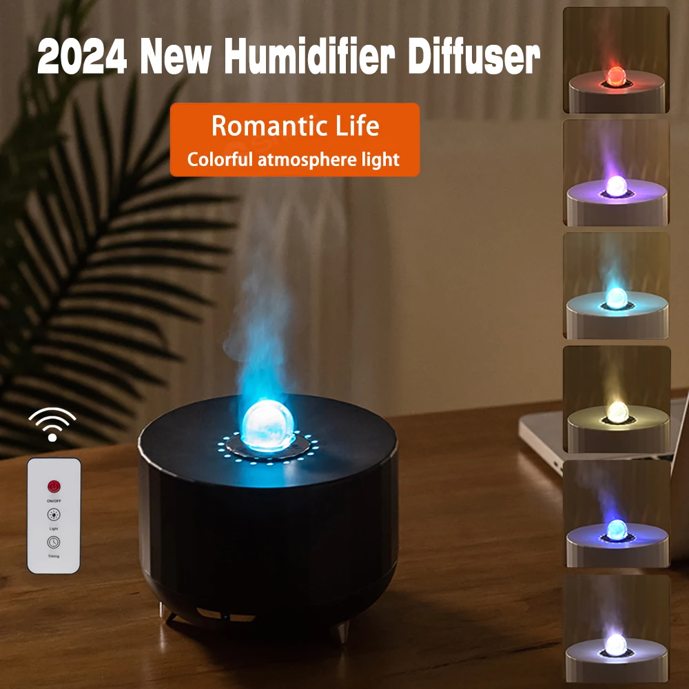 2024-New-Simulated-Flame-Aroma-Diffuser-Essential-Oils-Air-Humidifier ...