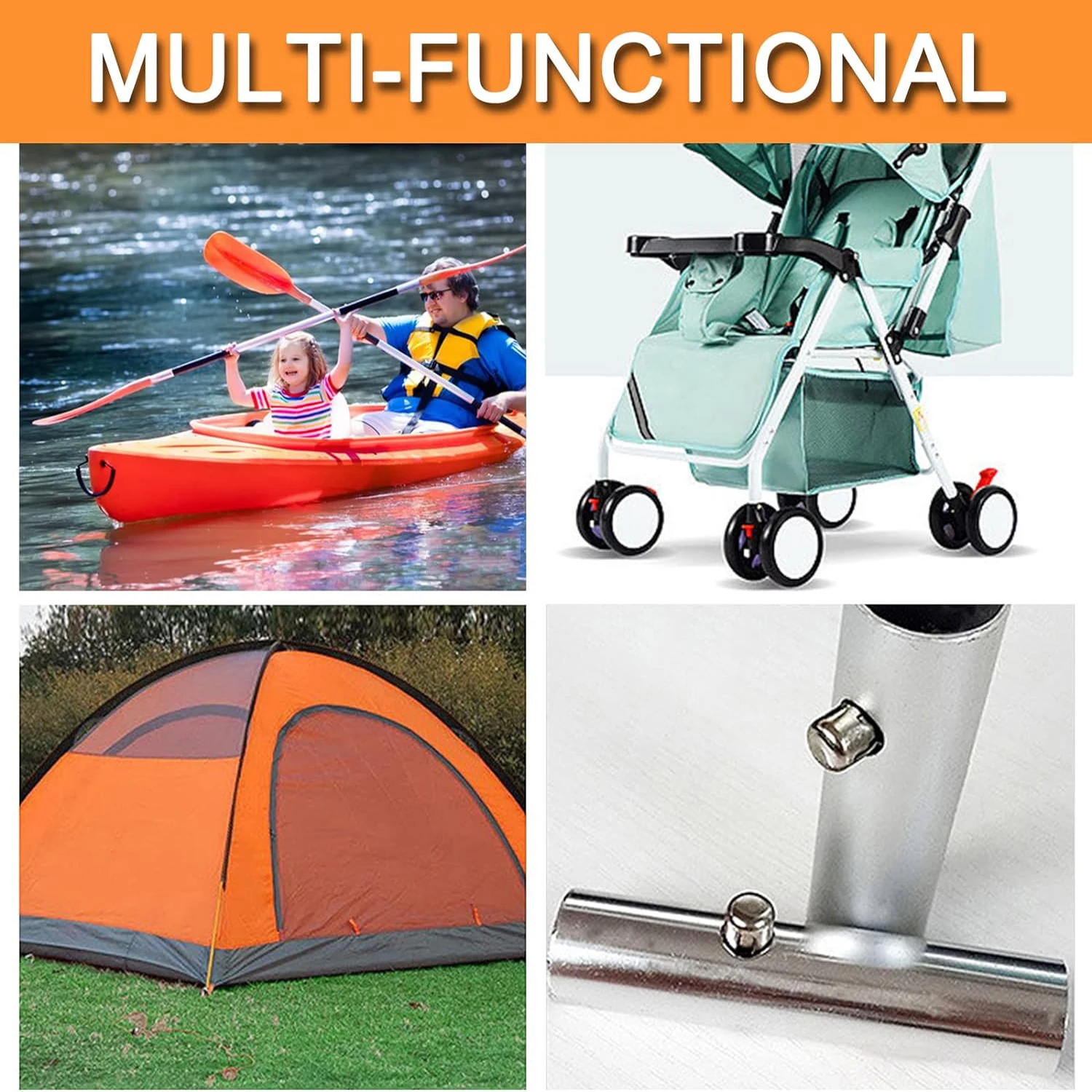 Kayak Paddle Spring Snap Clips Push Button Spring Clip V-Shaped Lift ...