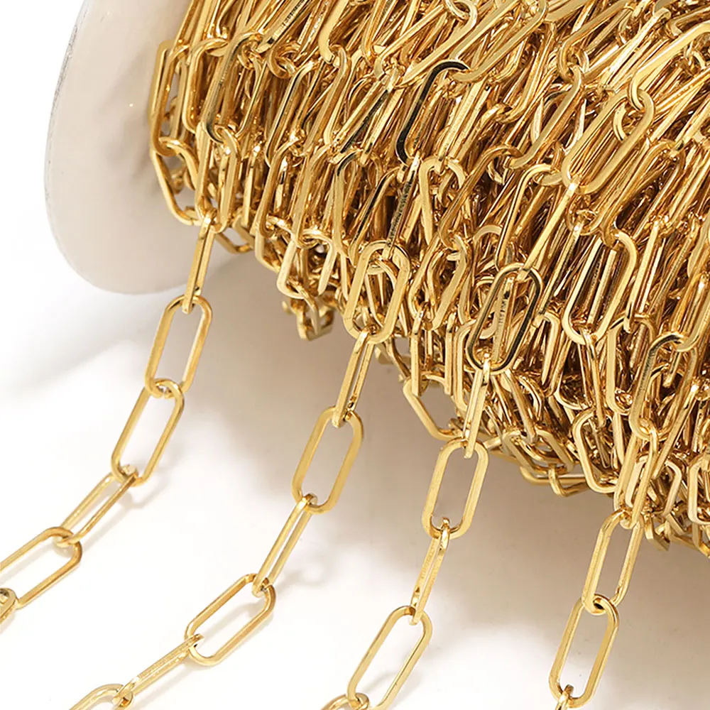 2Meter-1Meter-Stainless-Steel-Flat-Oval-Chains-Cable-Gold-Color-Chains ...