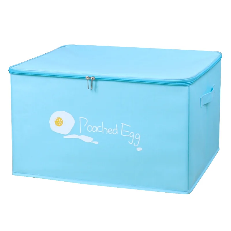 J2429 Zip Type Clothes Storage Box Fabric Art Household Folding Sorting ...