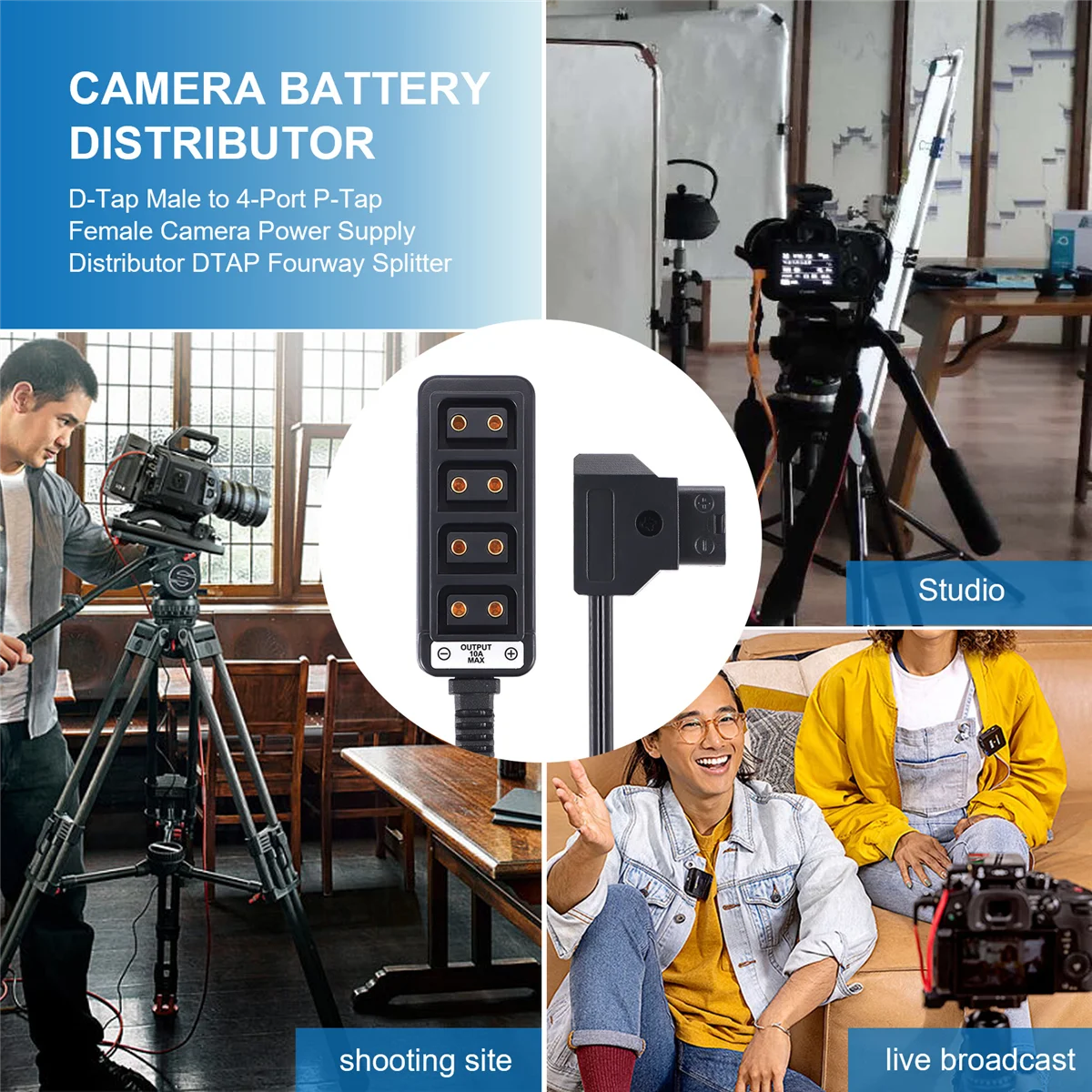 D-Tap-Male-to-4-Port-P-Tap-Female-Camera-Power-Supply-Distributor-DTAP ...