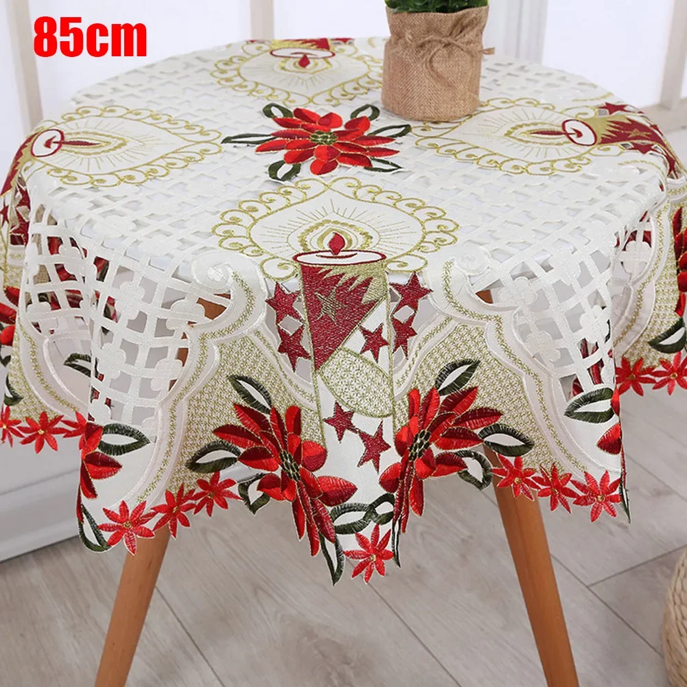 Christmas Tablecloth Rectangular Tablecloths Embroidered Dining Table ...