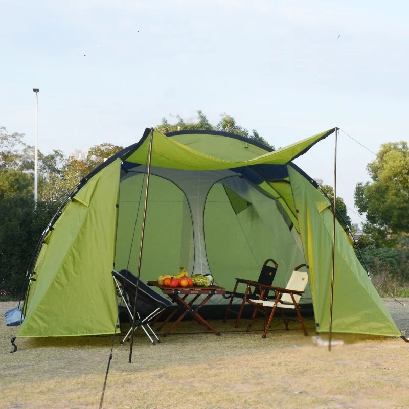 Camping-Tent-Outdoor-Double-Layer-Rainproof-Couple-Tent-Leisure-Multi ...