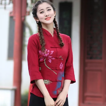 Wholesale Women Chinese Traditional Cotton Linen Tang Suit Jacket ...