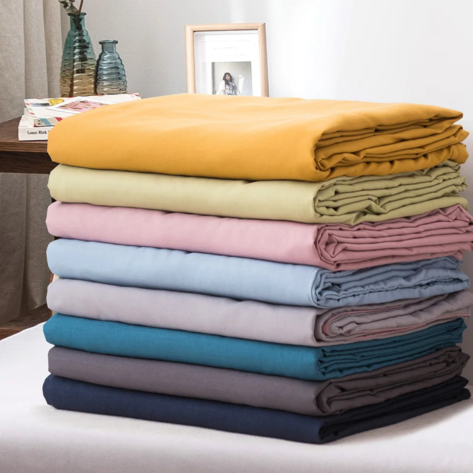Special-Price-Washed-Cotton-Bed-Sheet-Single-Solid-Color-150x200x230-cm ...