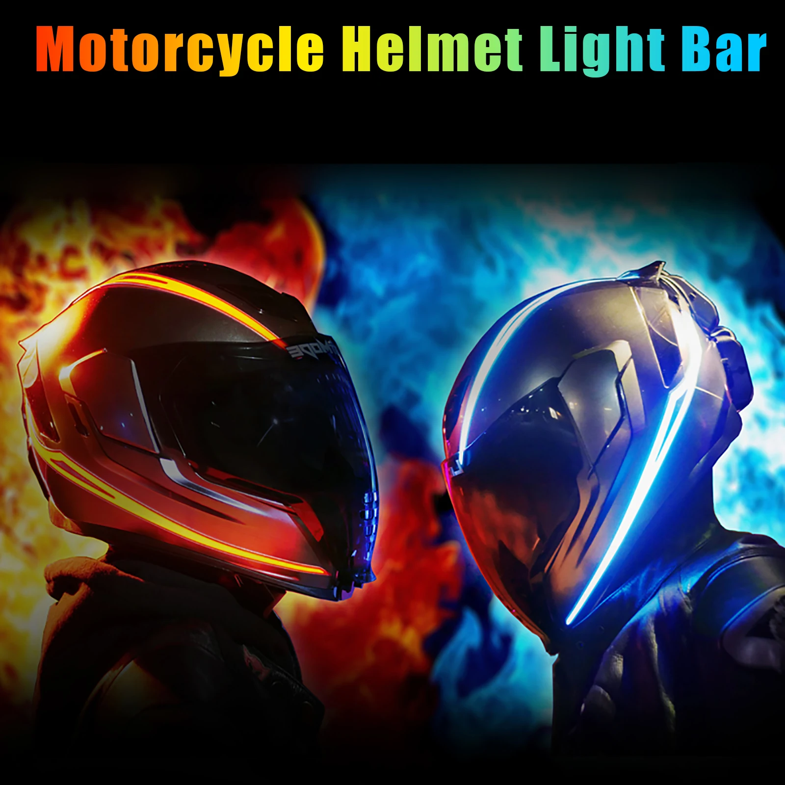 Motorcycle-Helmet-Light-Fluorescent-helmet-decorative-Bar-Led-Riding ...