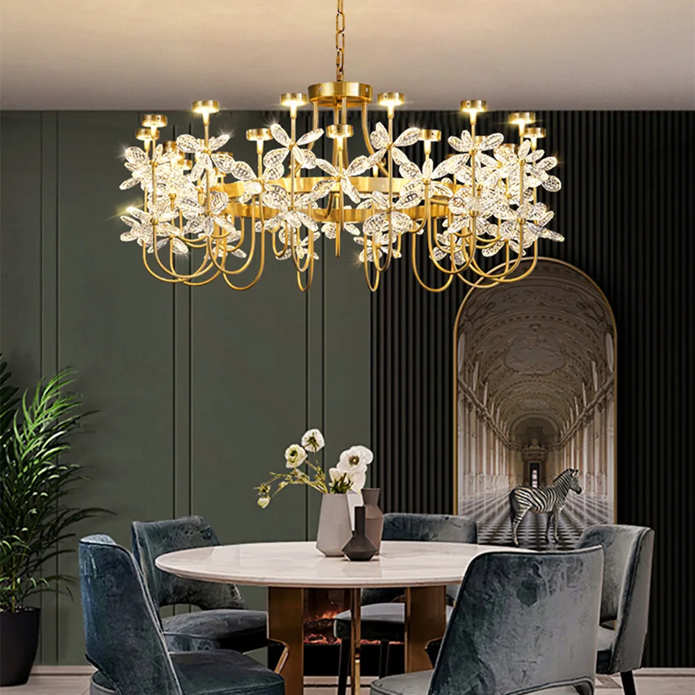 Modern-LED-Luxury-Crystal-Chandelier-Art-Flower-Ceiling-Pendant-Light ...