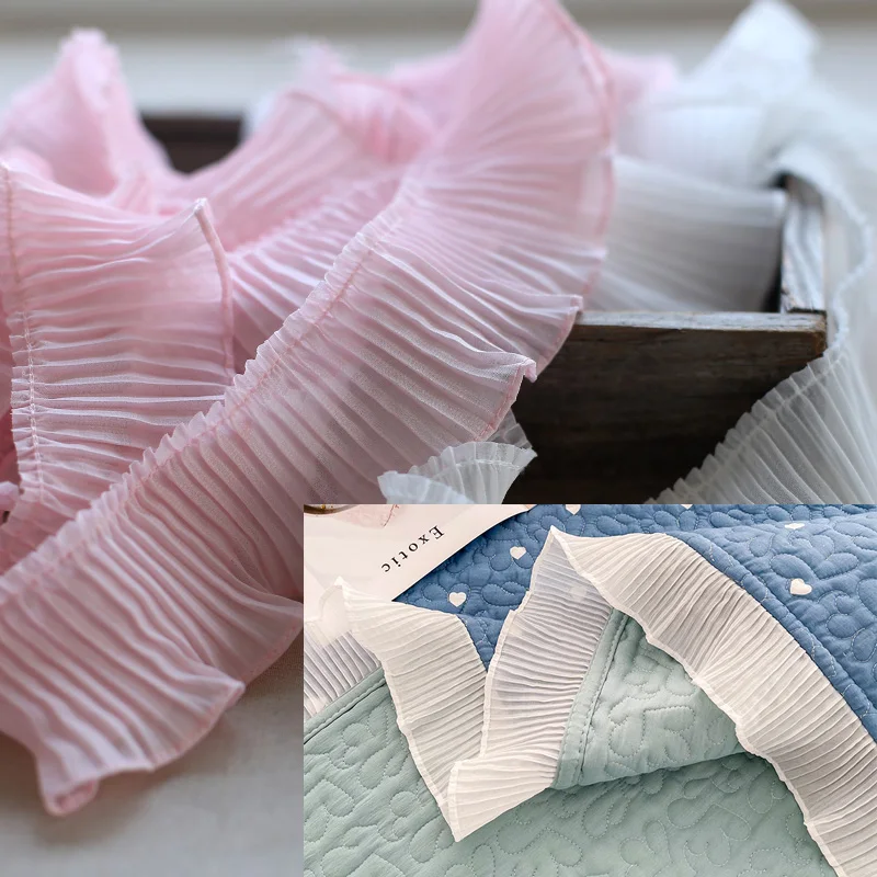 1Meter-Chiffon-Pleated-Ruffles-Lace-Ribbon-5-5cm-Wide-DIY-Handmade ...