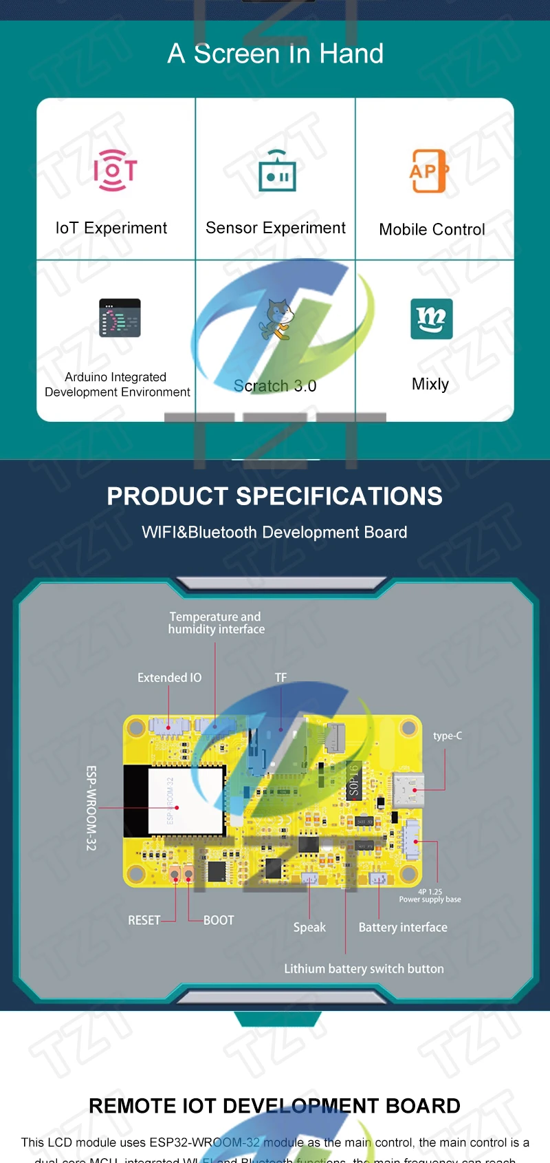 TZT ESP32 LVGL WIFI&Bluetooth Development Board 2.4 inch LCD TFT Module 240*320 Smart Display ...