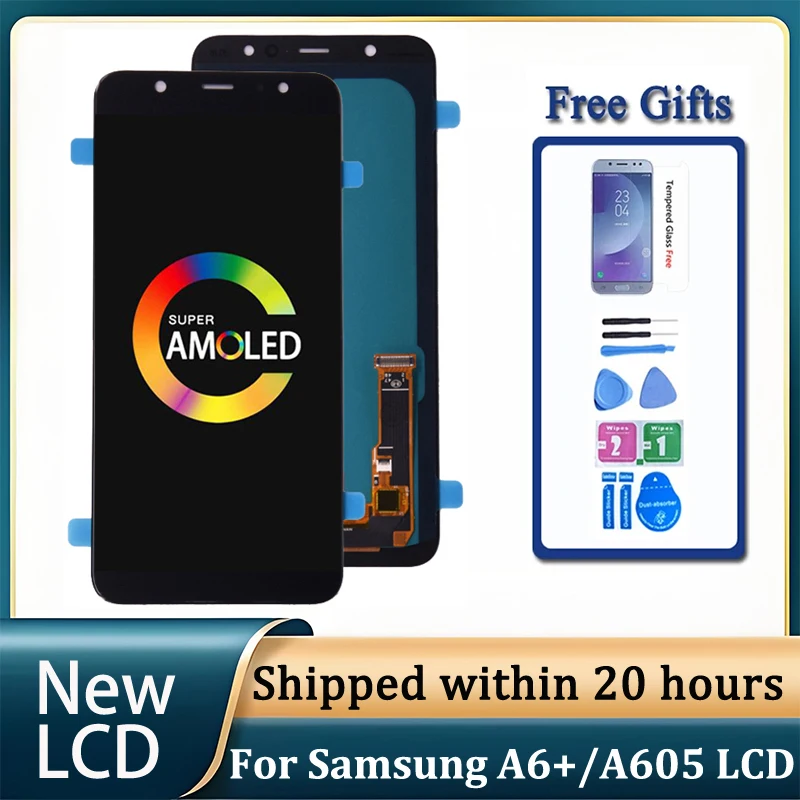 Super-Amoled-For-Samsung-A6-Plus-2018-A605-A605fd-LCD-display-Touch ...