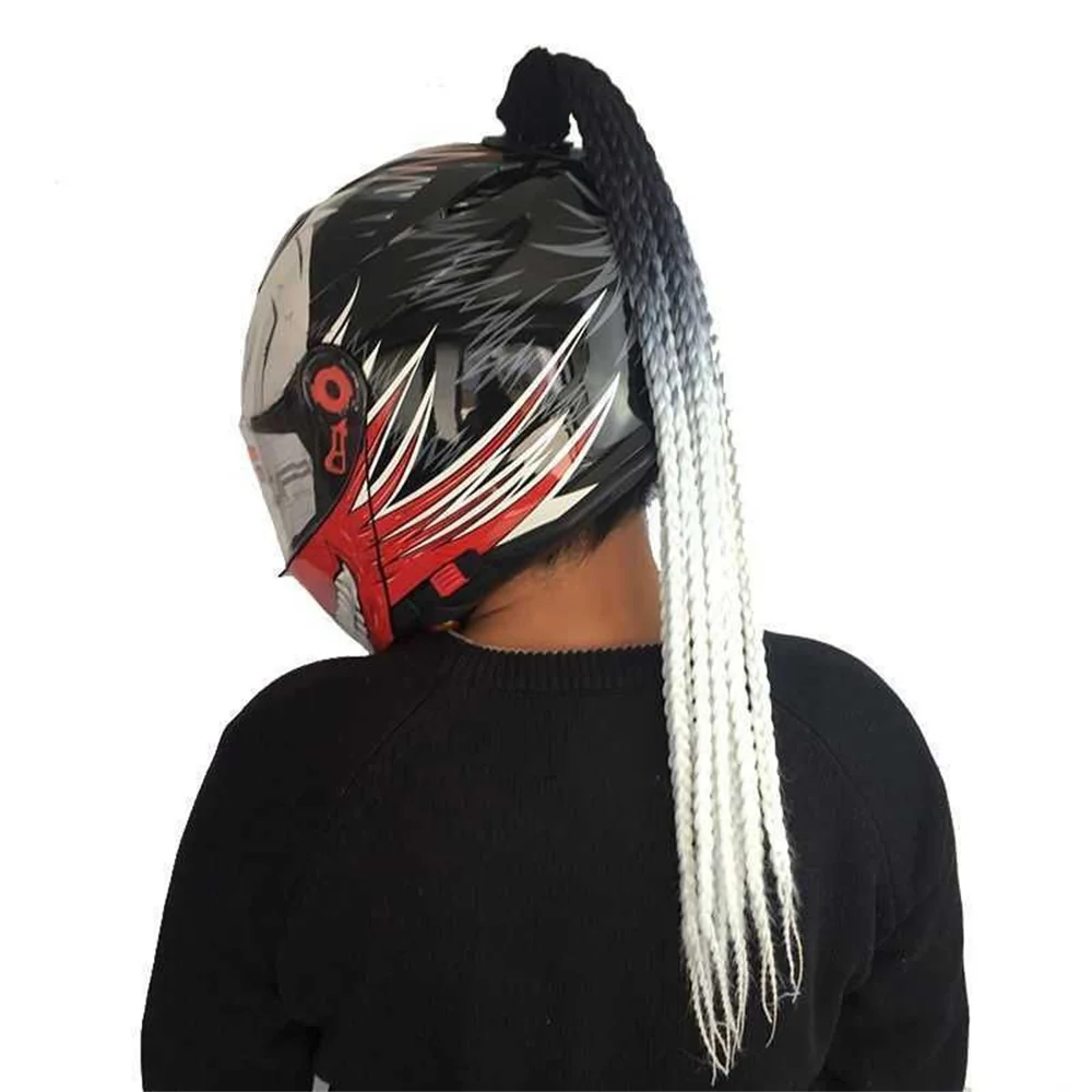 Helmet-Braid-Pigtails-Ponytail-Women-Motorcycle-Helmet-Decoration-Braid ...
