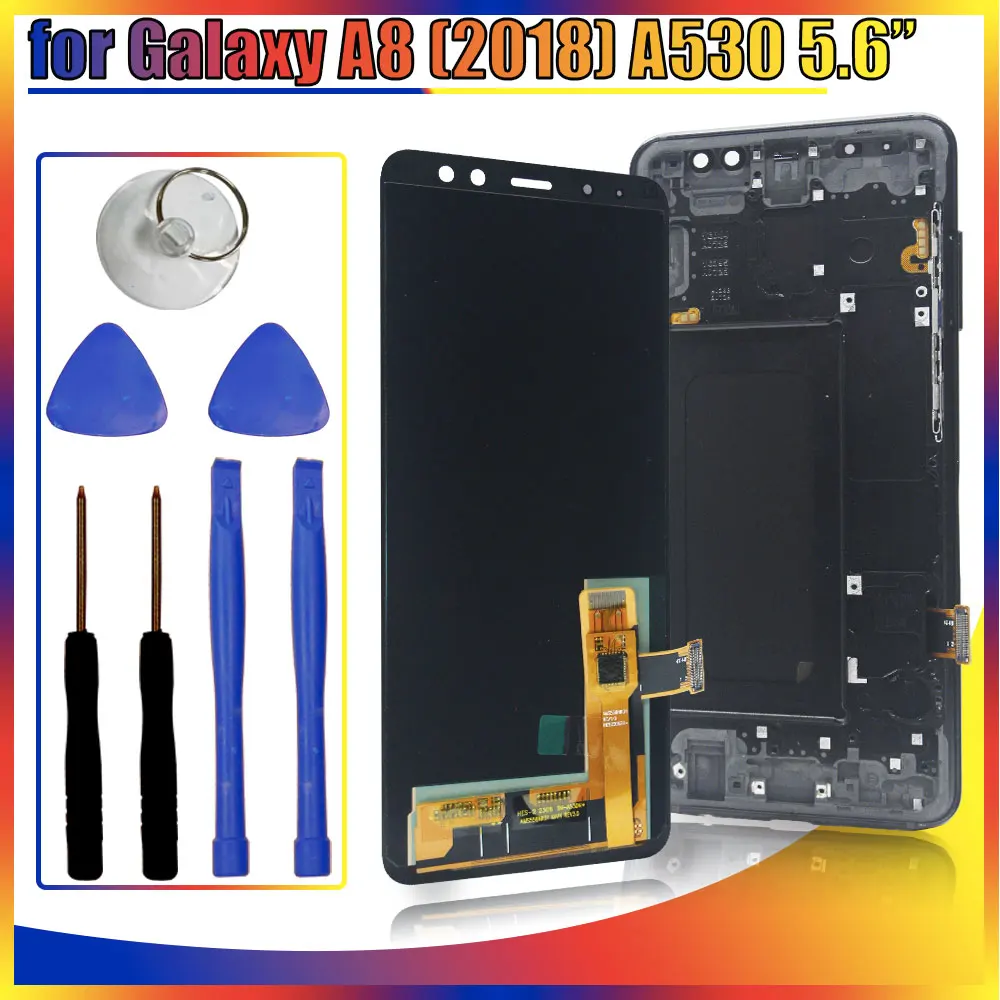 100% Tested LCD for Samsung Galaxy A8 2018 A530F LCD Display Touch ...