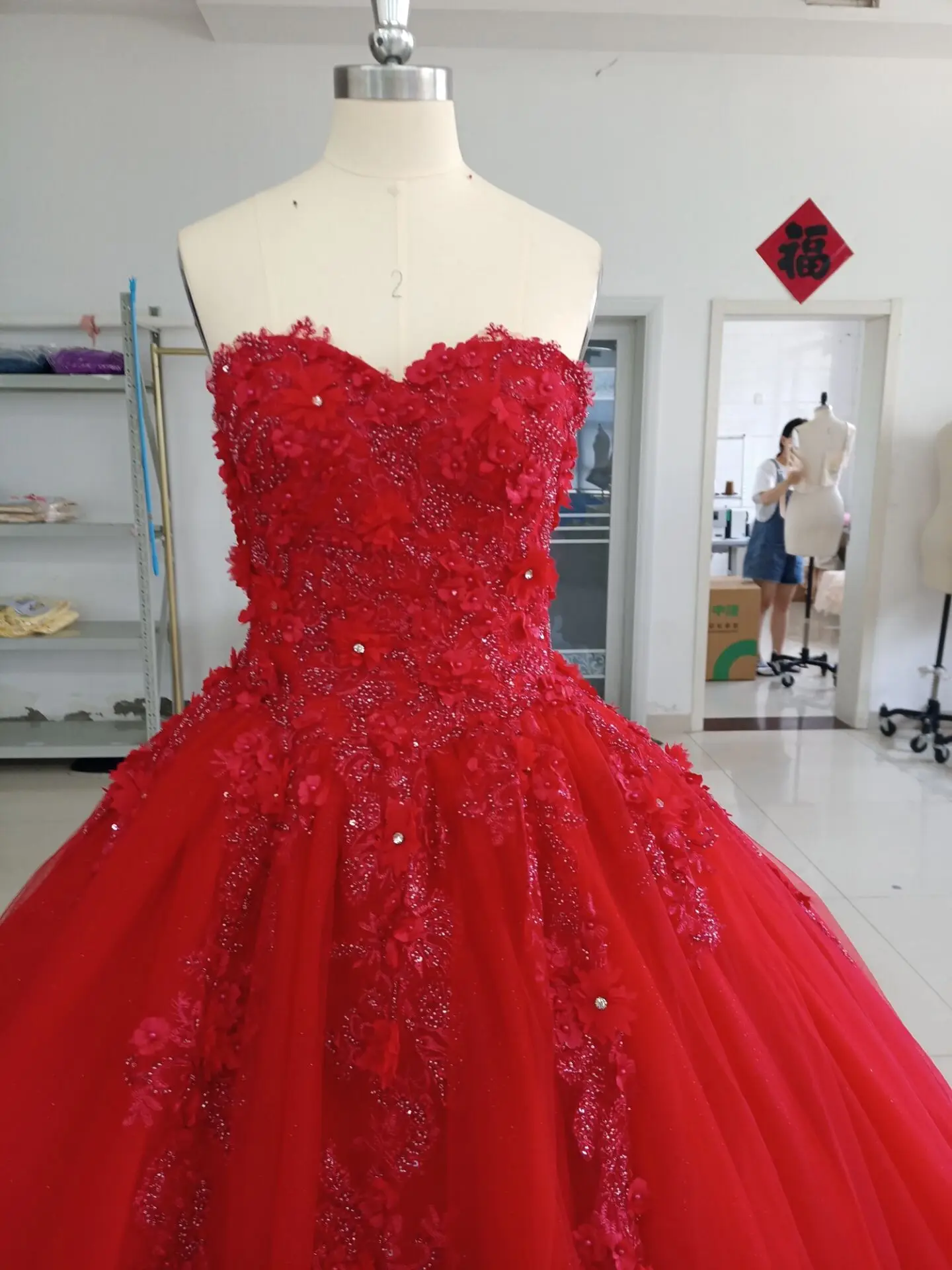 Red Gown For Debut