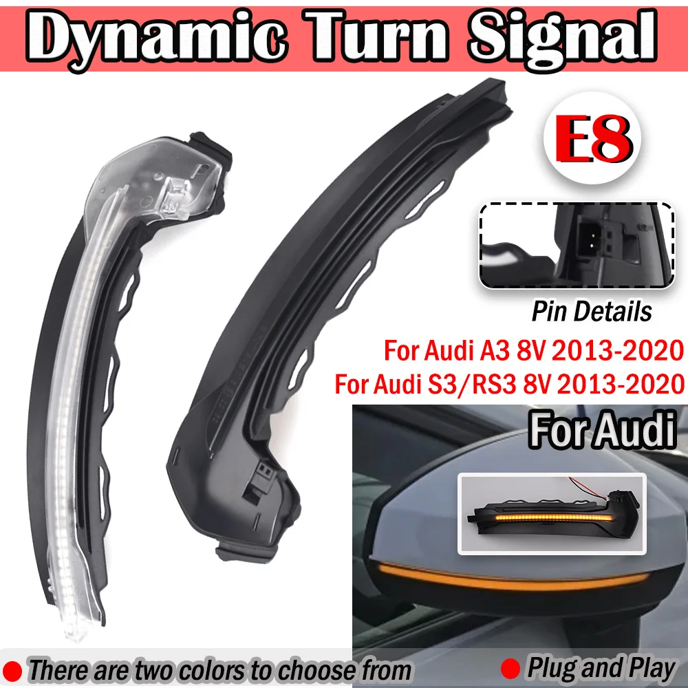 2pcs Dynamic Scroll LED for Audi A3 S3 8V RS3 Turn Signal Light 2014 ...