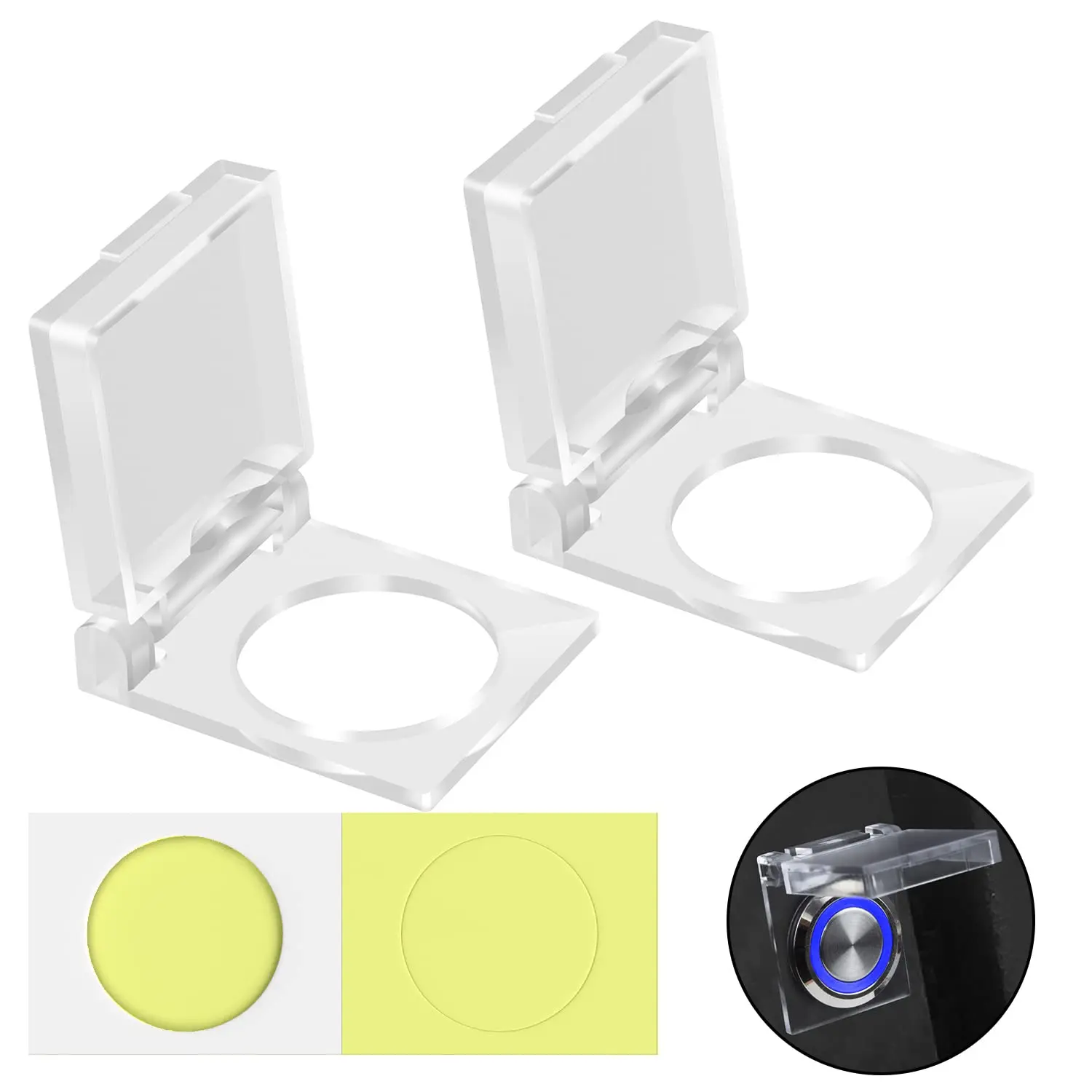 2PCS 16mm 19mm 22mm 25mm Dustproof Safety Push Button Cap Cover Guard ...