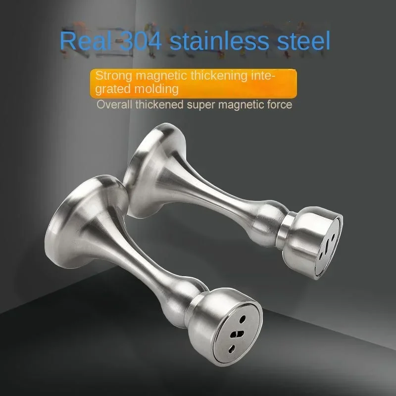 New Stainless Steel Magnetic Door Stopper Sticker Toilet Glass Hidden ...