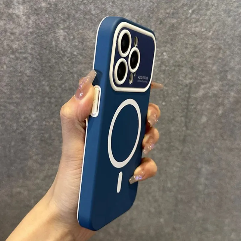 Large-window-liquid-silicon-magsafe-charging-case-for-iPhone-15-14-13 ...