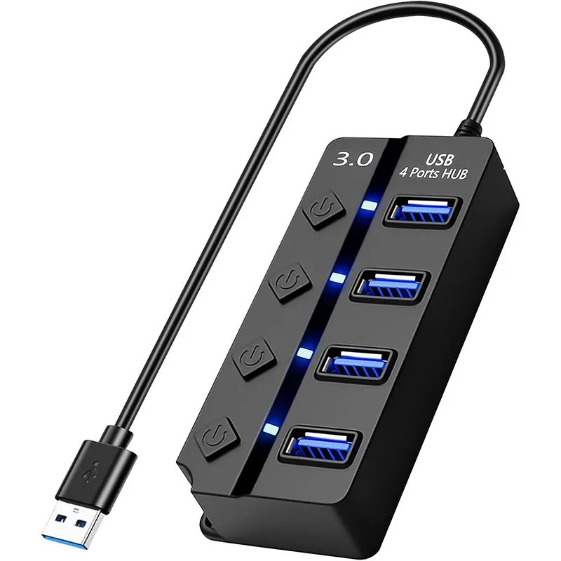 Hub-USB-3-0-4-Ports-with-Separate-Switch-and-LED-USB-Adapter-Multi-Port ...