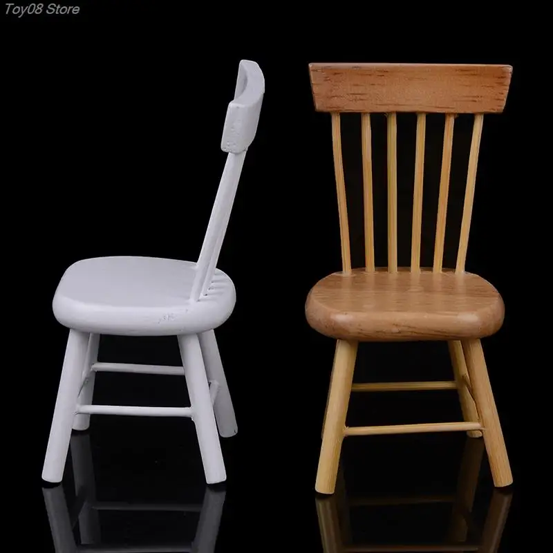 Kids Dollhouse Miniature Furniture Wooden Chair 1:12 Scale Classic ...