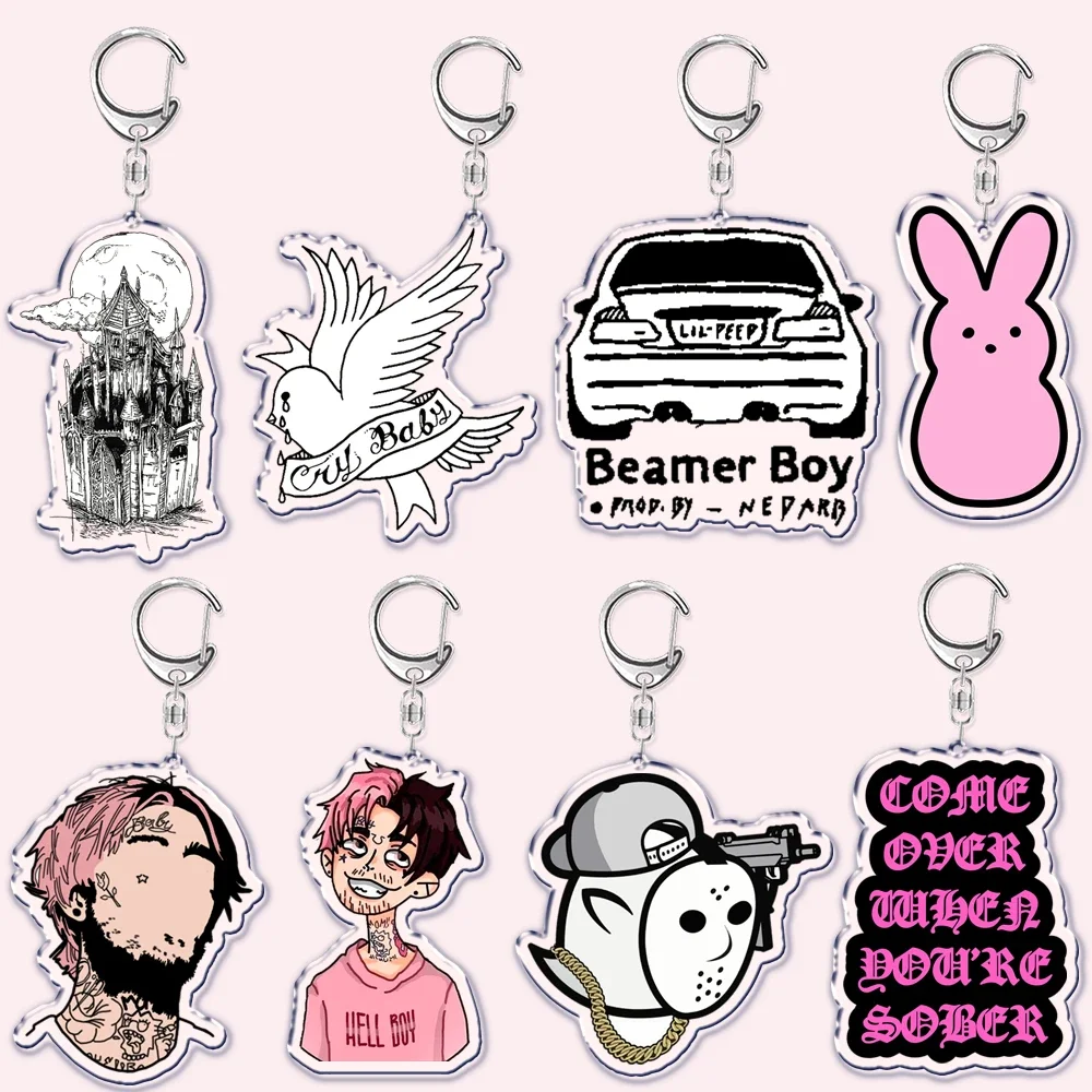 Lil-Peep-Rapper-Keychain-for-Accessories-Bag-Pendant-Crybaby-Hellboy ...