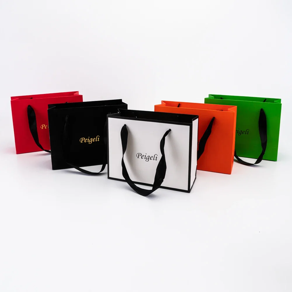 24pcs-Paper-Bag-with-Handles-Bulk-28x20x10cm-Custom-Logo-Kraft ...